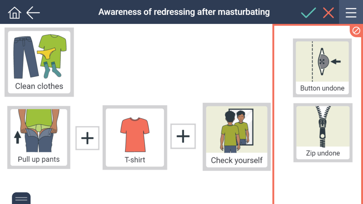 Awareness of redressing after masturbation | SECCA